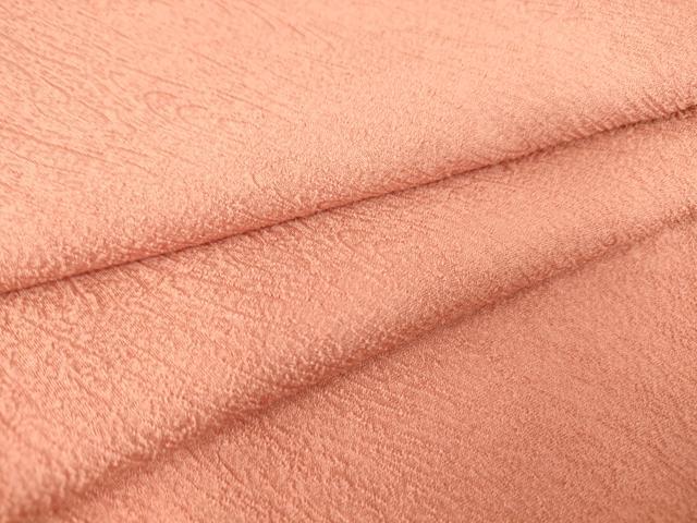 平和屋着物▽上質な色無地　単衣　霞地紋　退紅色　正絹　逸品　未使用　DAAV5373az