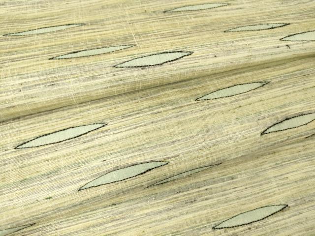 平和屋着物▽上質な紬　単衣　霞文　正絹　逸品　DAAV5414az