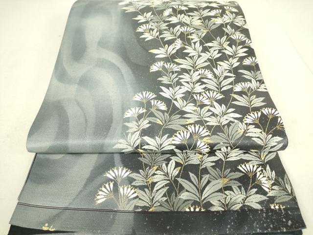 平和屋着物●六通柄袋帯　唐織　草花文　遊　金糸　正絹　逸品　DAAV5521az