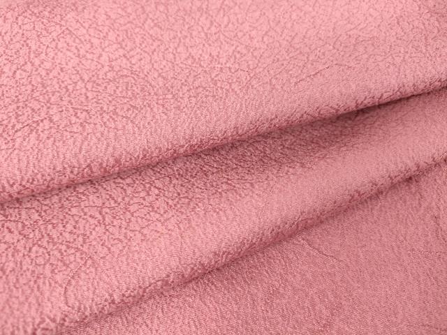 平和屋着物▽上質な色無地　単衣　霞地紋　長春色　正絹　逸品　DAAV5539az