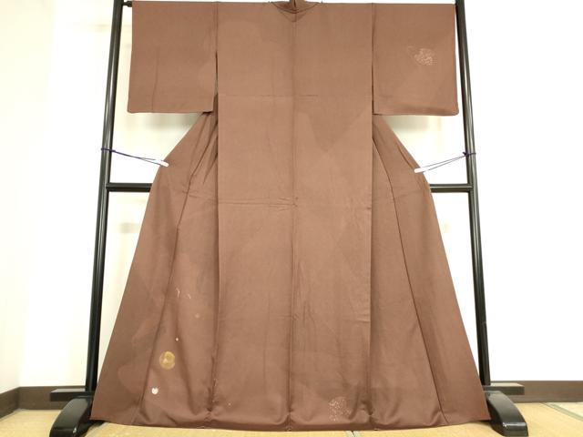 平和屋着物▽訪問着　単衣　霞丸文　金銀彩　正絹　逸品　DAAV5550az