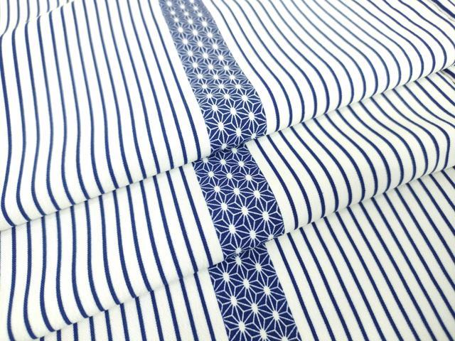 平和屋着物▽小紋　単衣　麻の葉間道　洗える着物　DAAV5588az