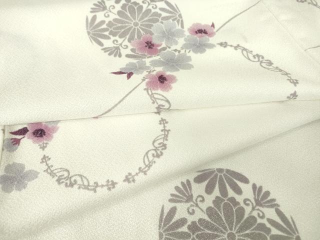 平和屋着物▽小紋　単衣　花丸文　洗える着物　DAAV5599az