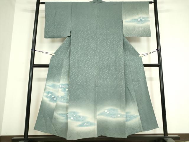 平和屋着物▽訪問着　単衣　刺繍　吹寄せ文　暈し染め　金糸　三越扱い　正絹　逸品　DAAV5614az