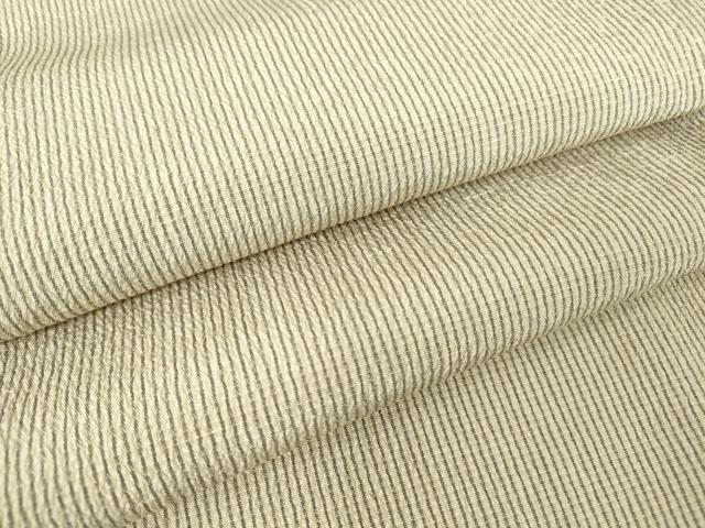 平和屋着物▽本塩沢　単衣　縞　正絹　逸品　DAAV5636az