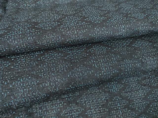 平和屋着物▽結城紬　単衣　松皮菱文　正絹　逸品　DAAV5665az