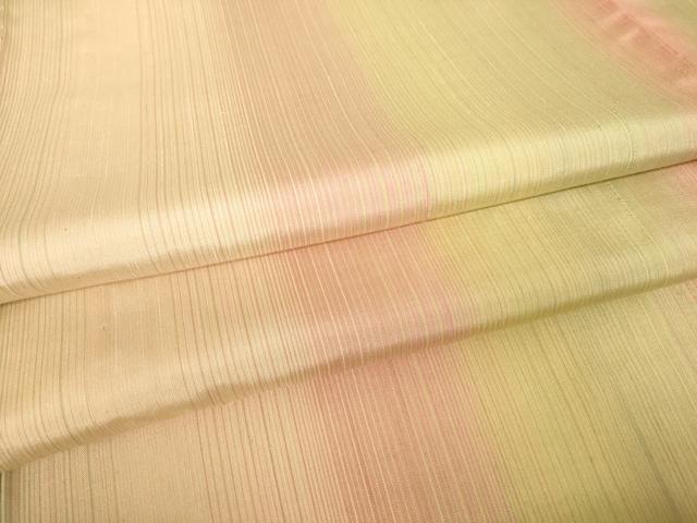 平和屋着物▽上質な紬 　単衣　縞 　正絹　逸品　未使用　DAAV5747az