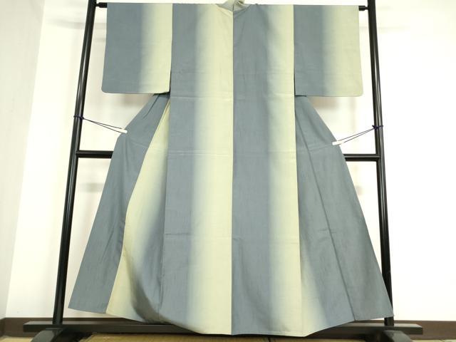 平和屋着物▽上質な紬　単衣　霞文　正絹　逸品　DAAV5796az