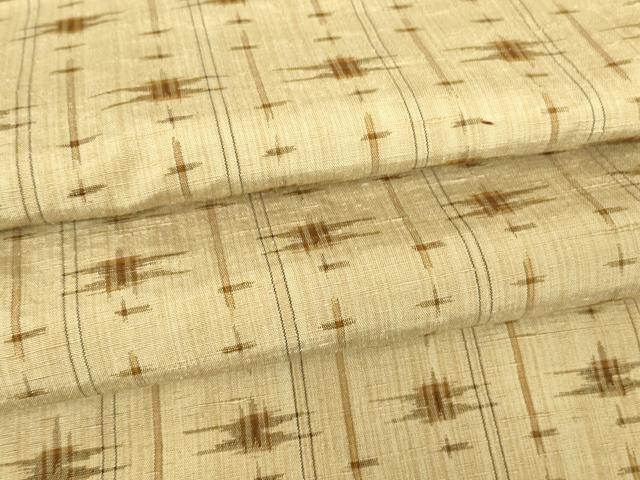 平和屋着物▽上質な紬　単衣　絣文　正絹　逸品　DAAV5822az