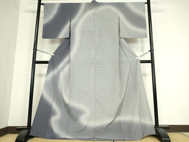 平和屋着物▽本塩沢　やまだ織　訪問着　染色作家　桐村博　単衣　霞文　正絹　逸品DAAV5919az