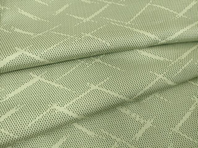 平和屋着物▽上質なお召　単衣　変わり格子　正絹　逸品　DAAV5936az