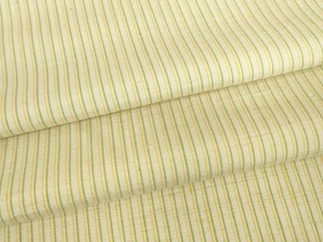 平和屋着物▽上質な紬　単衣　縞　正絹　逸品　DAAV5949az