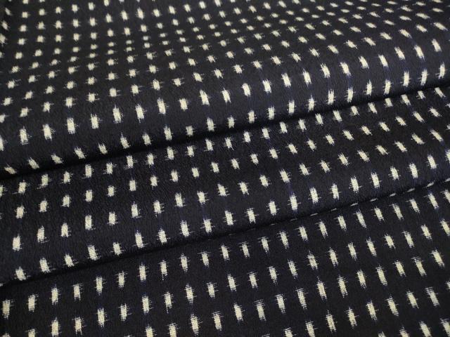 平和屋着物▽上質なお召　単衣　絣文　正絹　逸品　DAAV5952az