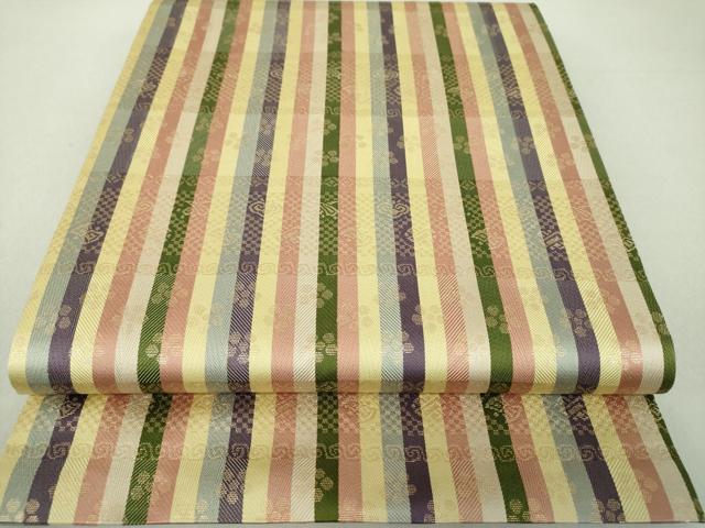 平和屋着物●全通柄袋帯　名物裂　間道　金糸　正絹　逸品　DAAV6005ps