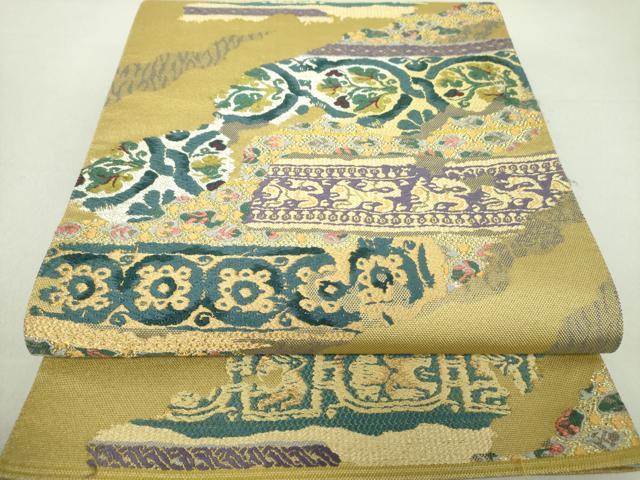 平和屋着物●両面　六通柄袋帯　唐織　花井道長　金銀糸　正絹　逸品　未使用　DAAV6017ps
