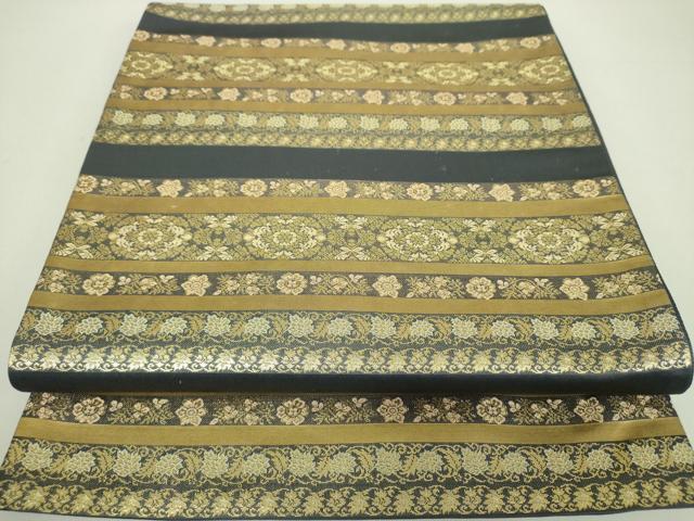 平和屋着物●西陣織　陰山織物謹製　箔屋清兵衛　六通柄袋帯　草木染　正倉院間道　本金箔　正絹　逸品　DAAV6052ps