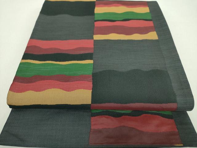 平和屋着物●名門木屋太　今河織物　六通柄袋帯　市松文様　正絹　逸品　DAAV6062ps