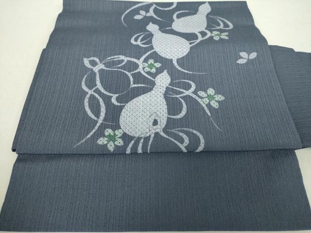 平和屋着物●つけ帯　瓢箪花文　正絹　逸品　未使用　DAAV6101ps