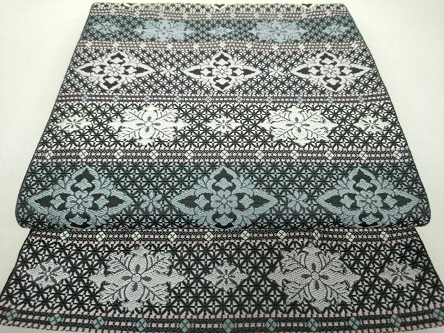 平和屋着物●本場筑前博多織　八寸名古屋帯　花菱間道　やまと誂製　正絹　逸品　DAAV6162ps