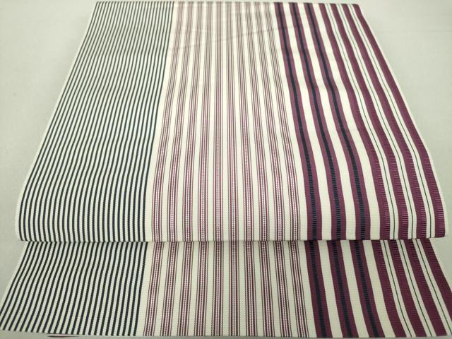 平和屋着物●本場筑前博多織　八寸名古屋帯　間道　正絹　逸品　DAAV6173ps