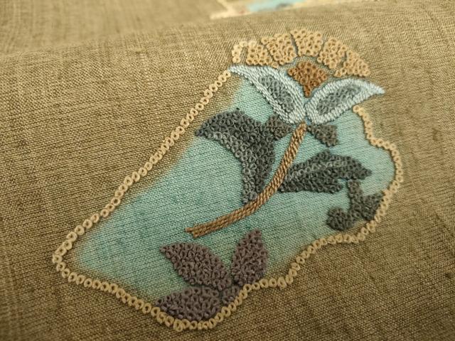 平和屋着物○中国三大刺繍 相良刺繍 総刺繍 九寸名古屋帯