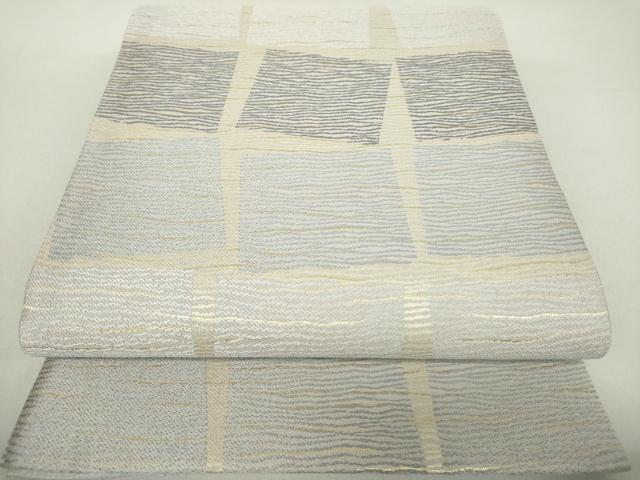 平和屋着物●六通柄袋帯　唐織　色紙文　金糸　正絹　逸品　DAAV6233ps