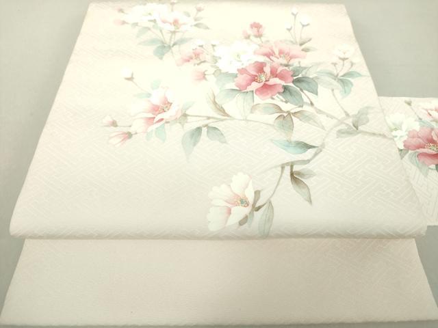 平和屋着物●九寸名古屋帯　手描き　枝花文　正絹　逸品　DAAV6292ps