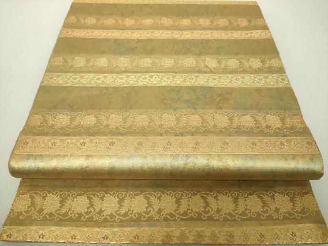 平和屋着物●西陣織　陰山織物謹製　箔屋清兵衛　六通柄袋帯　名物裂間道　金糸　引箔　正絹　逸品　DAAV6340ps