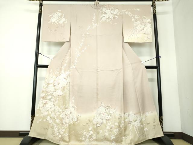 平和屋着物●訪問着　手描き　吉祥花文　暈し染め　金彩　正絹　逸品　DAAV6374ps