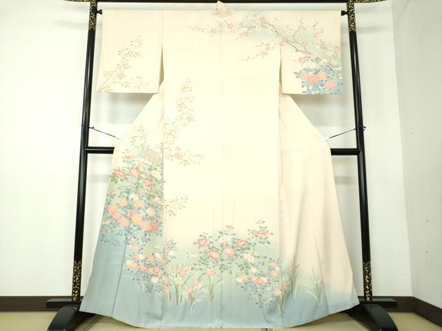 平和屋着物●訪問着　友禅　吉祥花文　暈し染め　正絹　逸品　DAAV6378ps