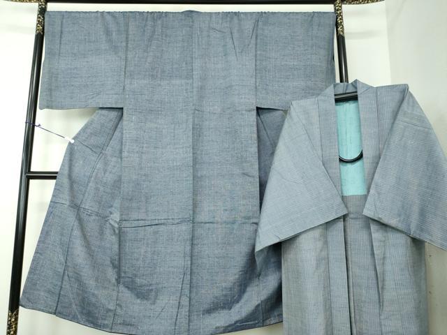 平和屋着物●男性　紬　羽織セット　キングサイズ　長羽織　縞　ますいわ屋扱い　正絹　逸品　DAAV6406ps