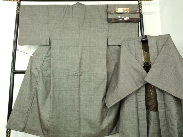 平和屋着物●男性　本場大島紬　アンサンブル　長羽織　7マルキ　川畑郁雄作　証紙付き　正絹　逸品　DAAV6413ps