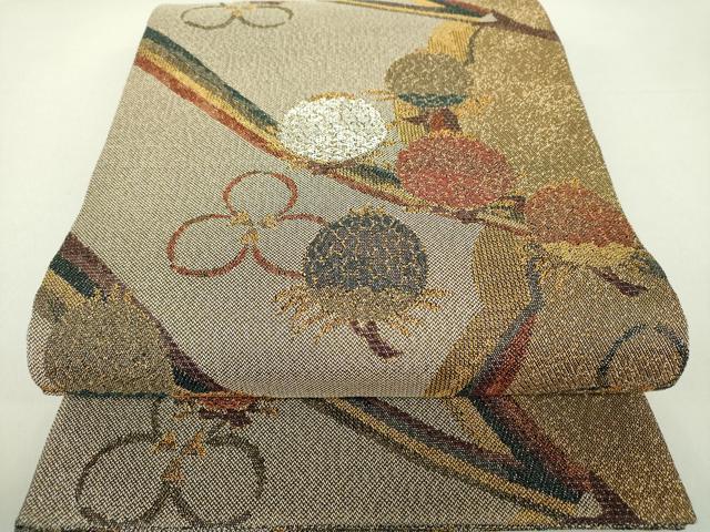 平和屋着物●六通柄袋帯　舞花文　金銀糸　鈴乃屋扱い　正絹　逸品　DAAV6426ps