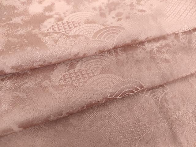 平和屋着物●上質な色無地　霞青海波地紋　紅藤色　正絹　逸品　DAAV6490ps