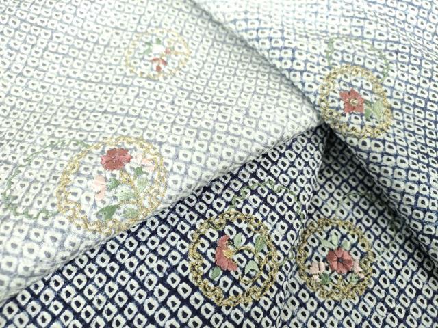 平和屋着物●色留訪問着　絞り　刺繍　雪輪花文　暈し染め　金彩　正絹　逸品　DAAV6507ps