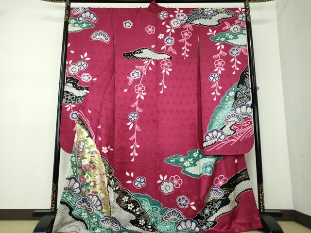 平和屋着物●豪華振袖　作家物　駒刺繍　雪輪吉祥花文　金彩　正絹　逸品　DAAV6512ps