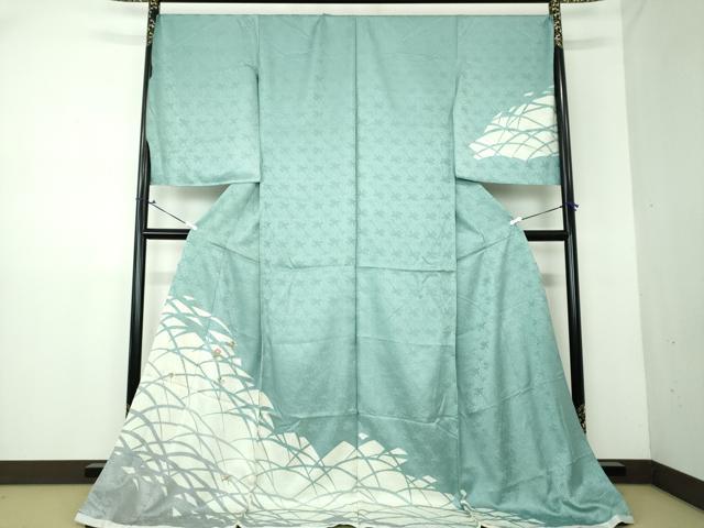 平和屋着物●訪問着　駒刺繍　草花文　金糸　仮絵羽　正絹　逸品　未使用　DAAV6530ps