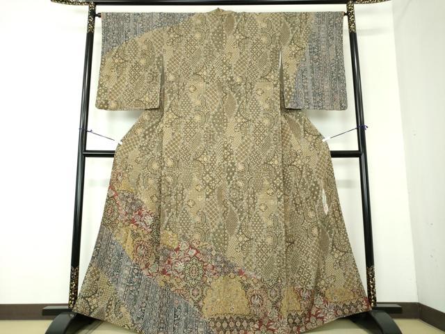平和屋着物●二代目更甚　江戸更紗　訪問着　更紗鳳凰花文　正絹　逸品　DAAV6553ps
