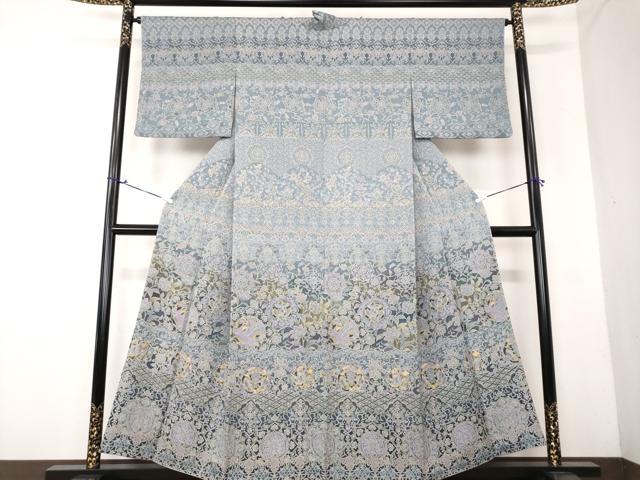 平和屋着物●訪問着　更紗鳳凰花文　暈し染め　金彩　正絹　逸品　DAAV6568ps