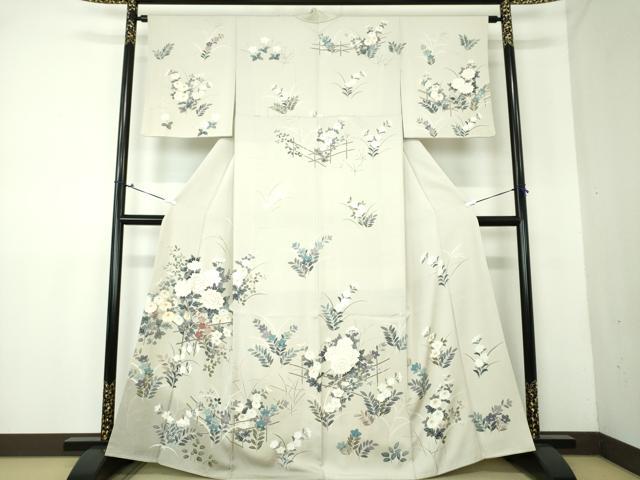 平和屋着物●訪問着　駒刺繍　吉祥花文　暈し染め　正絹　逸品　DAAV6586ps