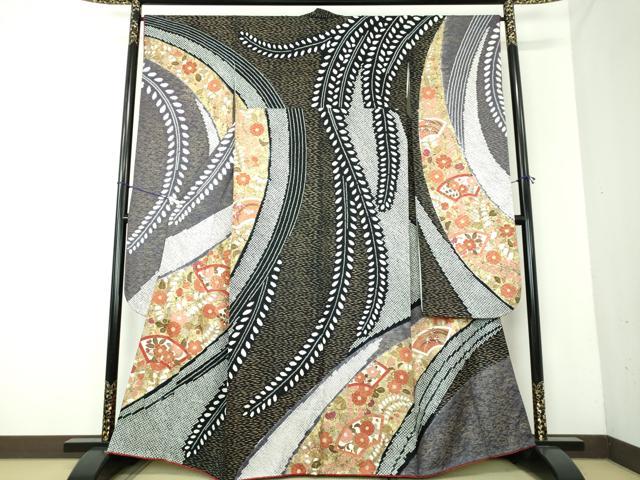 平和屋着物●豪華振袖　絞り　地紙花文　金彩　鈴乃屋扱い　正絹　逸品　DAAV6593ps