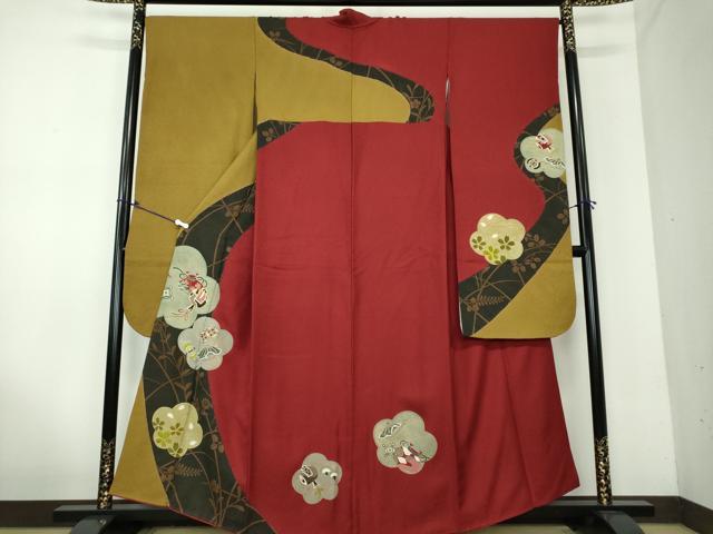 平和屋着物●ファッションブランド　hiromichi nakano　ヒロミチナカノ　振袖　駒刺繍　絞り　宝尽くし花文　金彩　正絹　逸品　DAAV6621ps