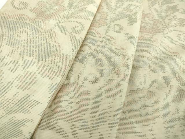 平和屋着物●本場大島紬　白大島　草花文　正絹　逸品　DAAV6656ps