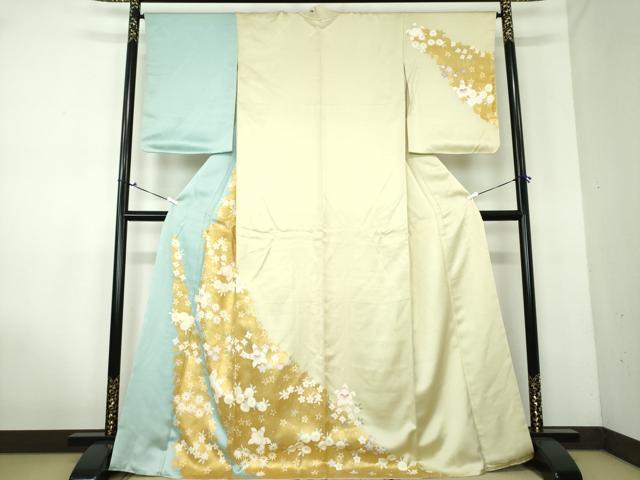 平和屋着物●訪問着　舞花文　シルエット　金彩　正絹　逸品　DAAV6659ps