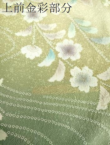 平和屋着物○訪問着 絞り 地紙花文 暈し染め 金彩 伊