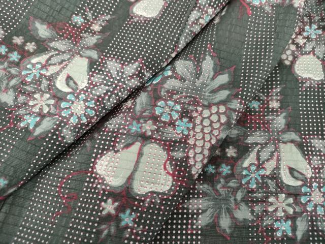 平和屋着物●上質な小紋　葡萄蔦の葉花文　成り物　正絹　逸品　DAAV6705ps