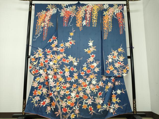 平和屋着物●十日町老舗ブランド　吉澤友禅　吾妻徳穂　振袖　橘　金彩　正絹　逸品　DAAV6711ps