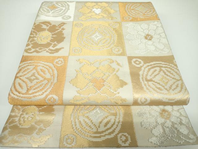 平和屋着物●両面　六通柄　本袋帯　遠州七宝文　金銀糸　正絹　逸品　DAAV6731ps