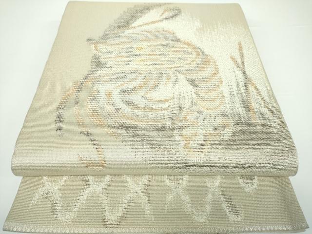 平和屋着物▽六通柄袋帯　スリーシーズン帯　春　夏　秋　海老　金銀糸　正絹　逸品　DAAV6743ps