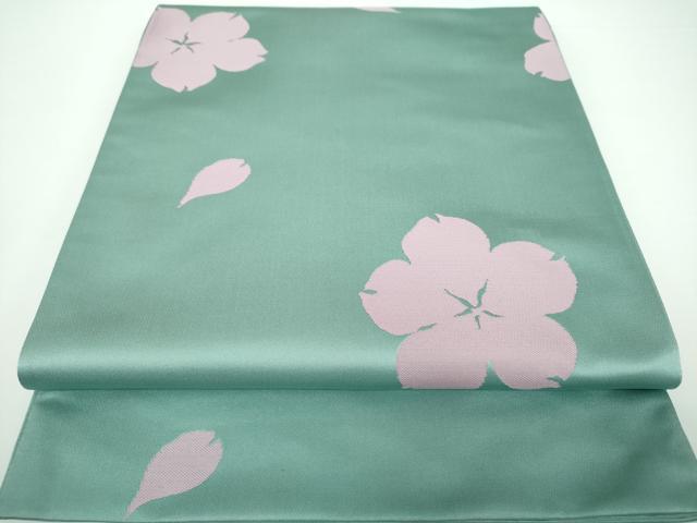 平和屋着物●世界的人形師　辻村寿三郎　ジュサブロー　六通柄袋帯　舞桜　正絹　逸品　DAAV6744ps